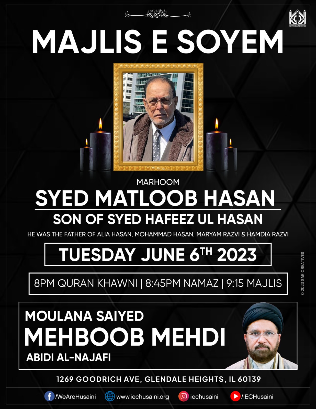 Majlis e Soyem (Syed Matloob Hasan) – IEC Husaini